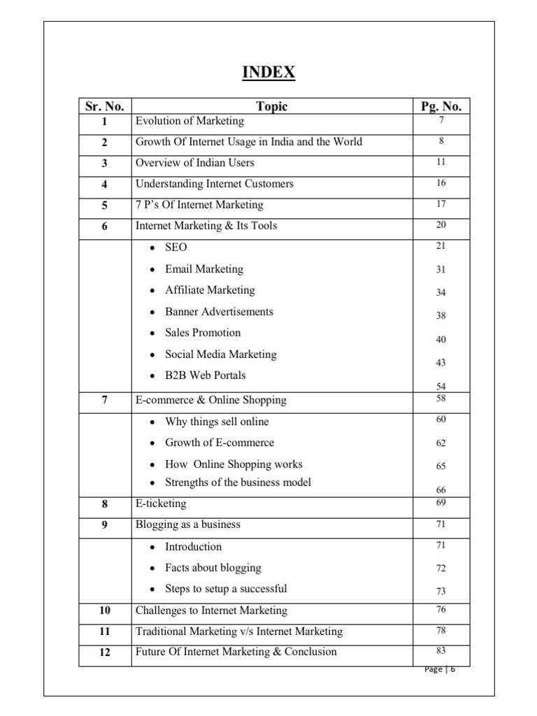 Blackbook Project On Internet Marketing | PDF | Search Engine ...