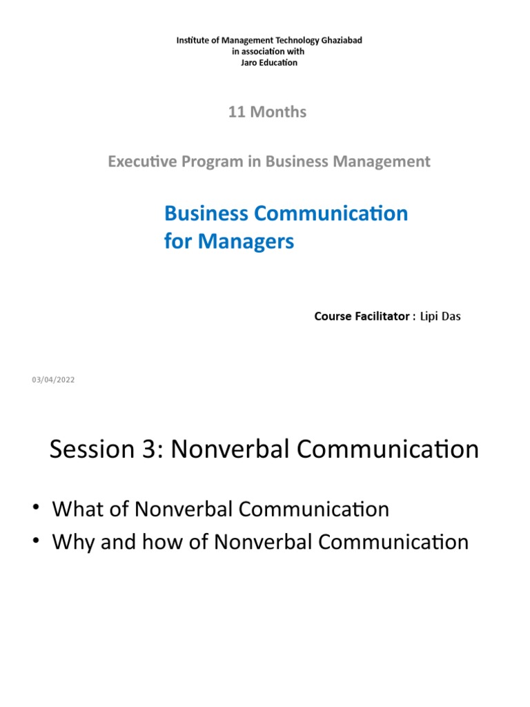 Business Communication For Managers: 11 Months Executive Program in ...