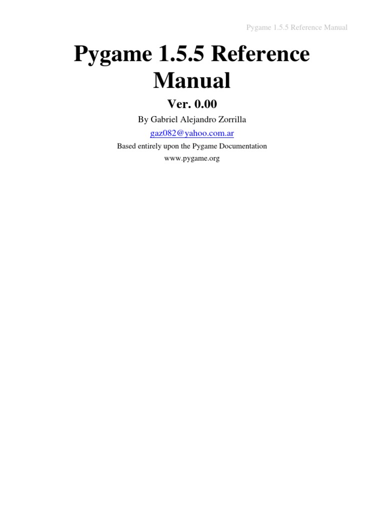 Pygame Docs | PDF | Area | Computer Keyboard
