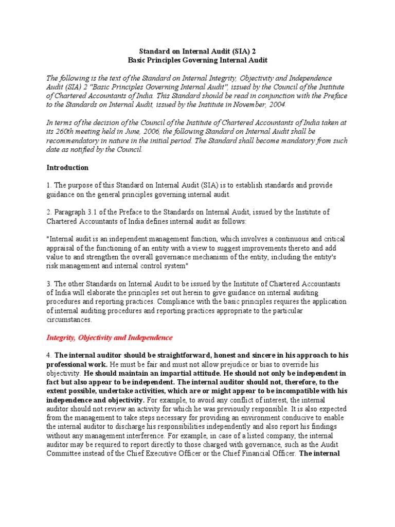 Integrity, Objectivity and Independence | PDF | Internal Audit ...