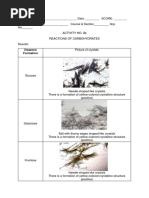 Bial's Orcinol Test Result Substance Tested Color Reaction Description ...