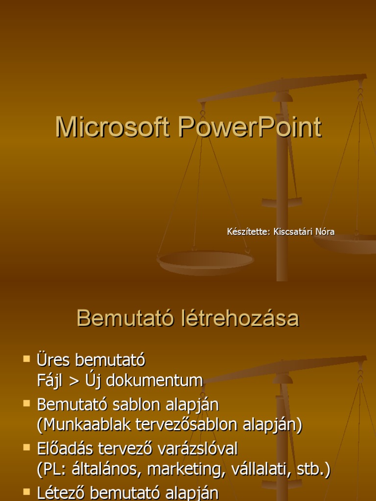 Microsoft PowerPoint Bemutató | PDF