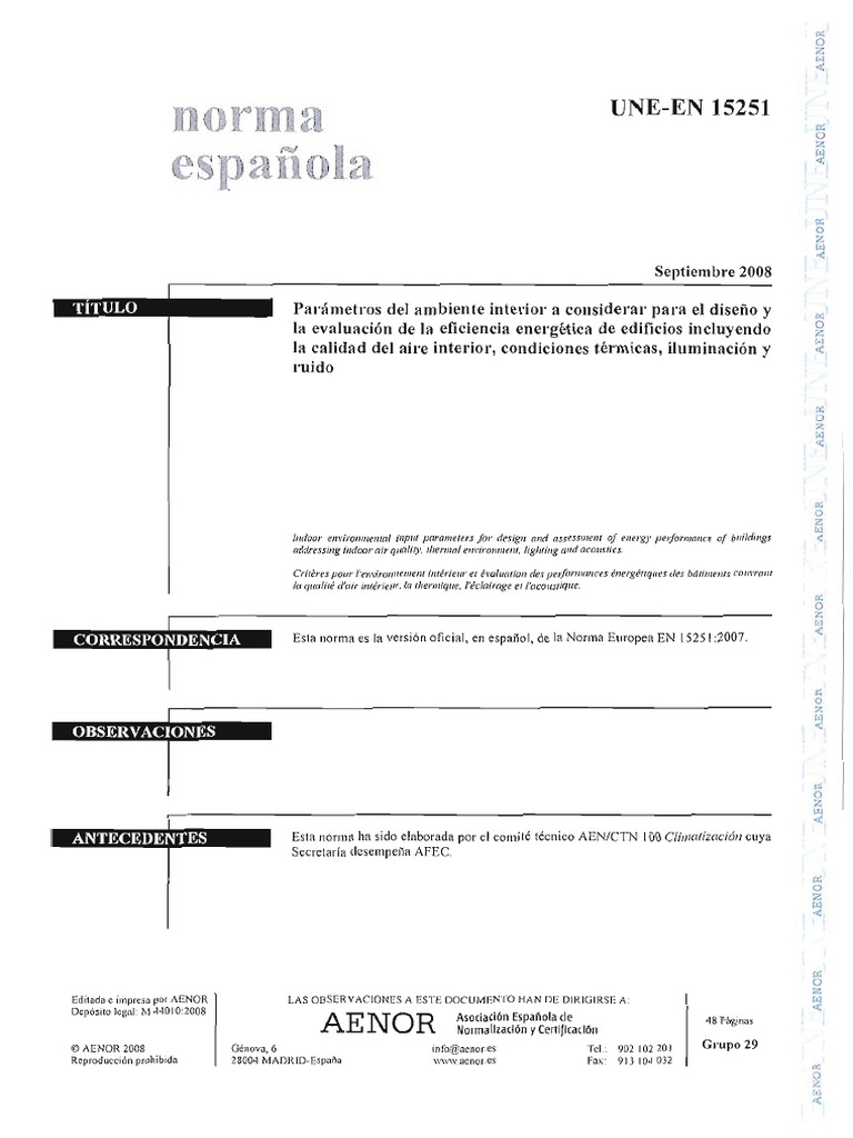 Une-En 15251 | PDF