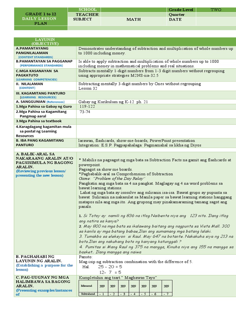 MATH Lesson Plan | PDF
