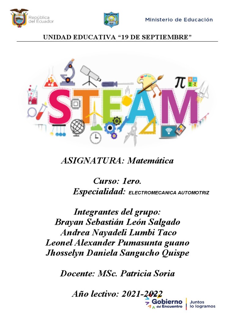 Proyecto Steam Matemáticas 1ro Bta | PDF | Donación | Donación de Organos