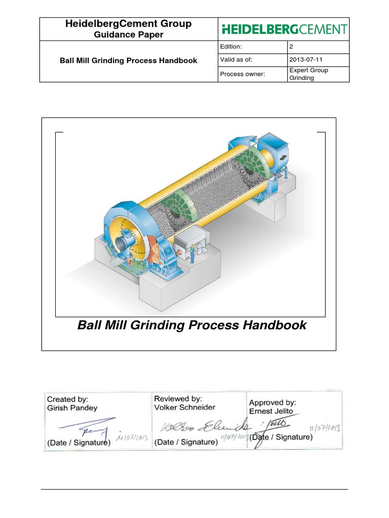 Ball Mill Grinding Process Handbook | PDF | Mill (Grinding) | Speed