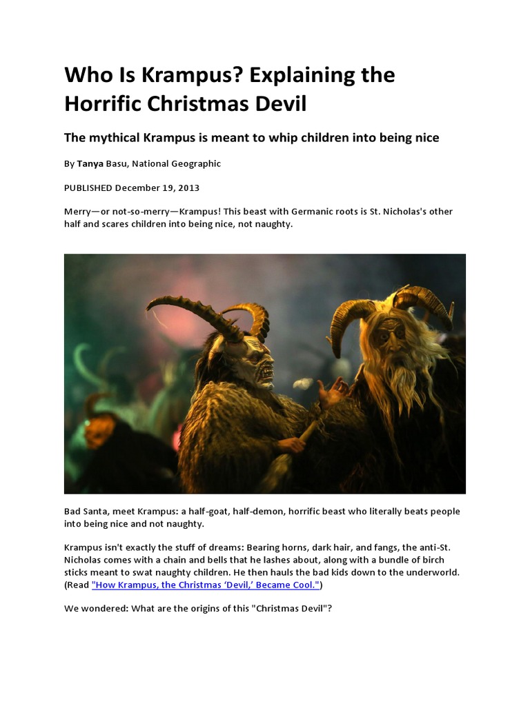 Who Is Krampus? Explaining The Horrific Christmas Devil | PDF | Social ...