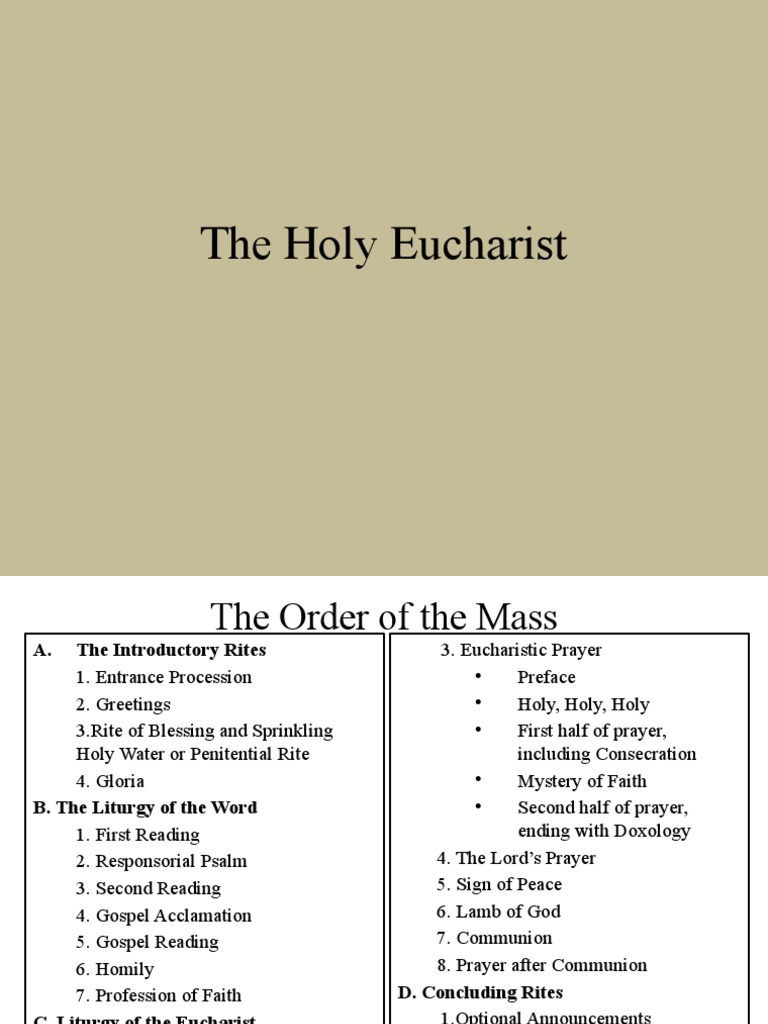 The Order and Significance of the Holy Mass | PDF | Mass (Liturgy ...