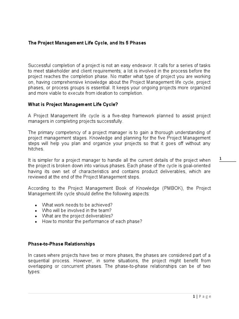 The Project Management Life Cycle | PDF | Project Management ...