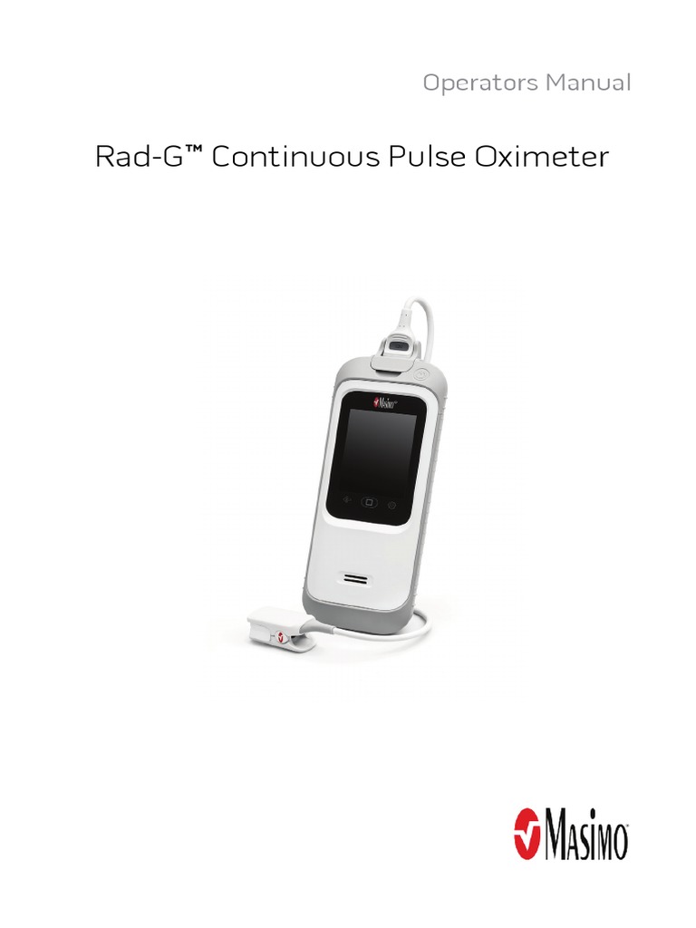 Rad-G™ Continuous Pulse Oximeter: Operators Manual | PDF | Clinical ...