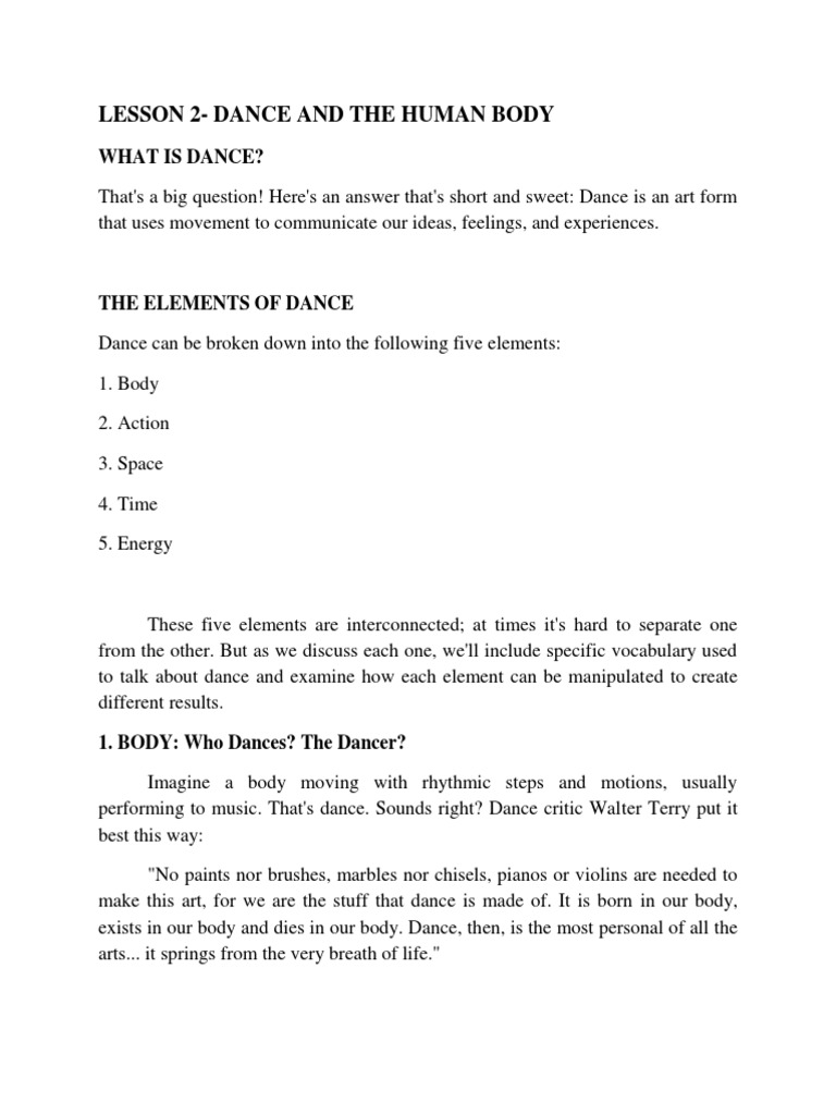 Understanding Dance: Elements & Impact | PDF | Dances | Rhythm