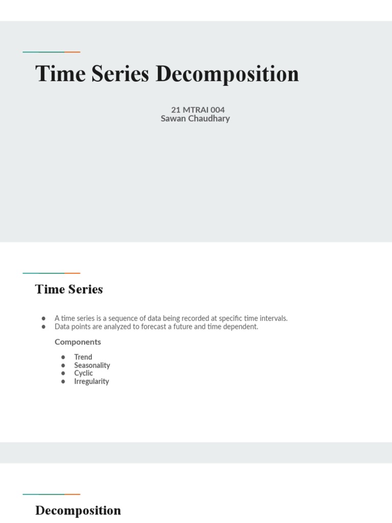 Time Series Decomposition Pdf Time Series Seasonality