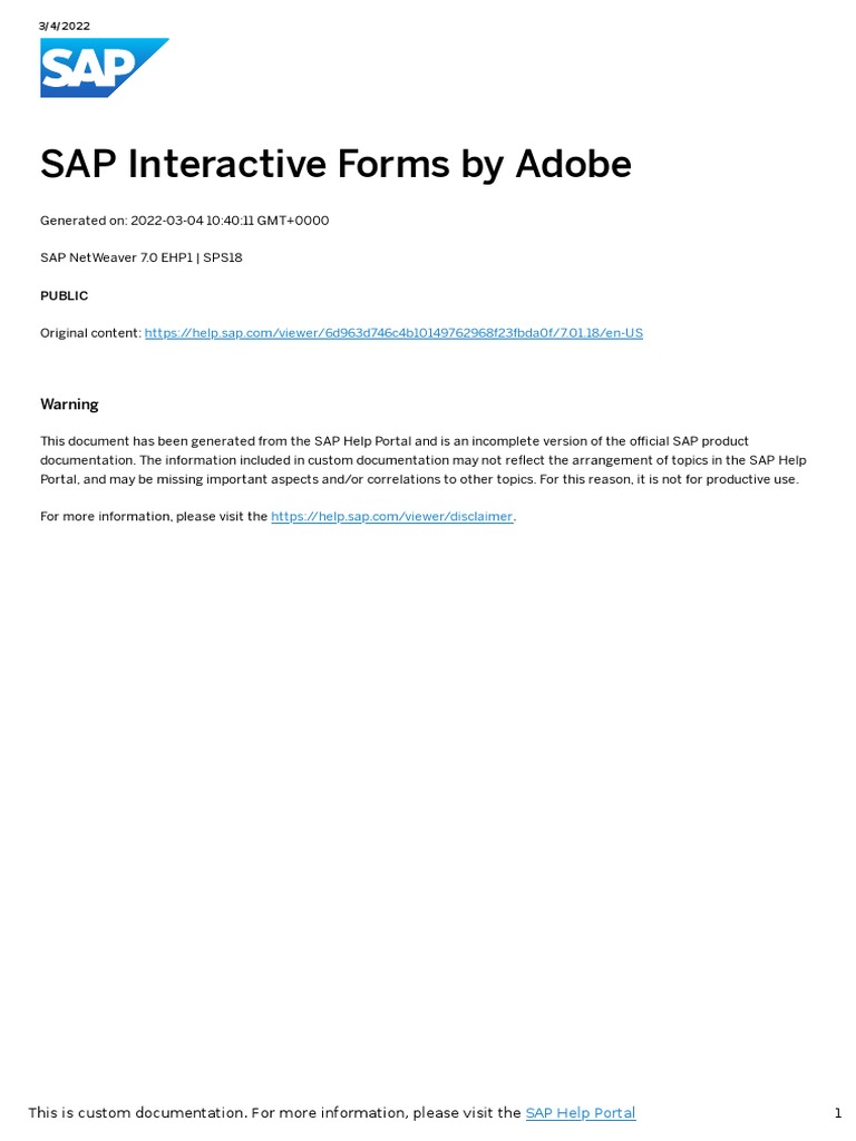 SAP Interactive Forms by Adobe | PDF