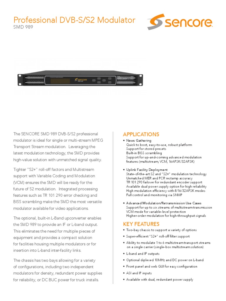 Sencore SMD989 v4 | PDF | Modulation | Power Supply