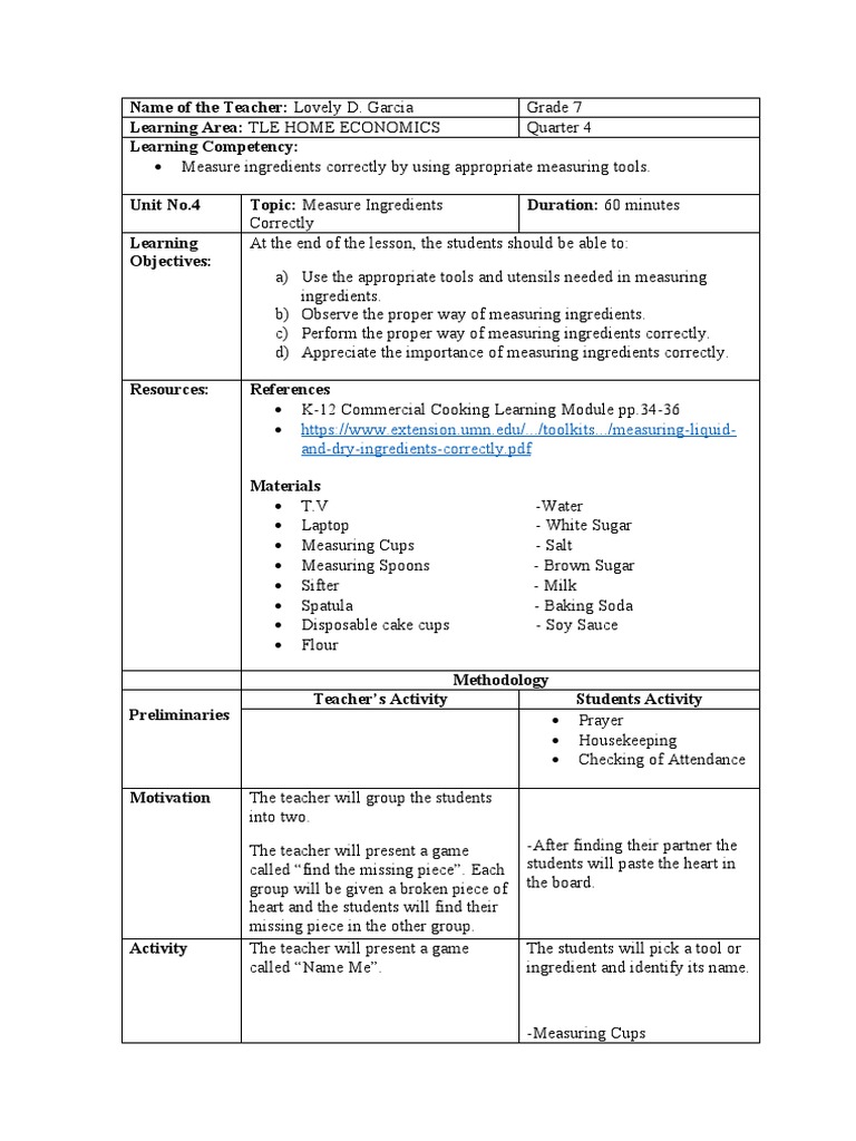 And Dry Ingredients Correctly PDF | PDF | Teaspoon | Tablespoon