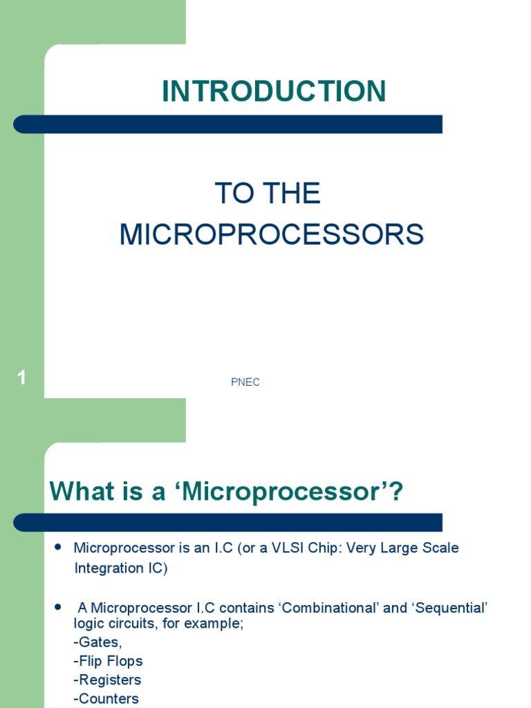 Introduction To Microprocessors - 1 | PDF | Central Processing Unit | Input/Output