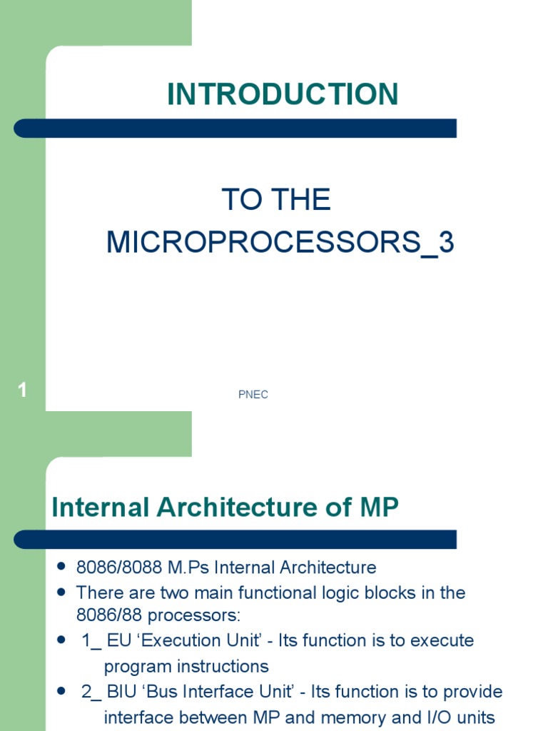 Introduction To Microprocessors 3 Pdf Pointer Computer Programming Central Processing Unit