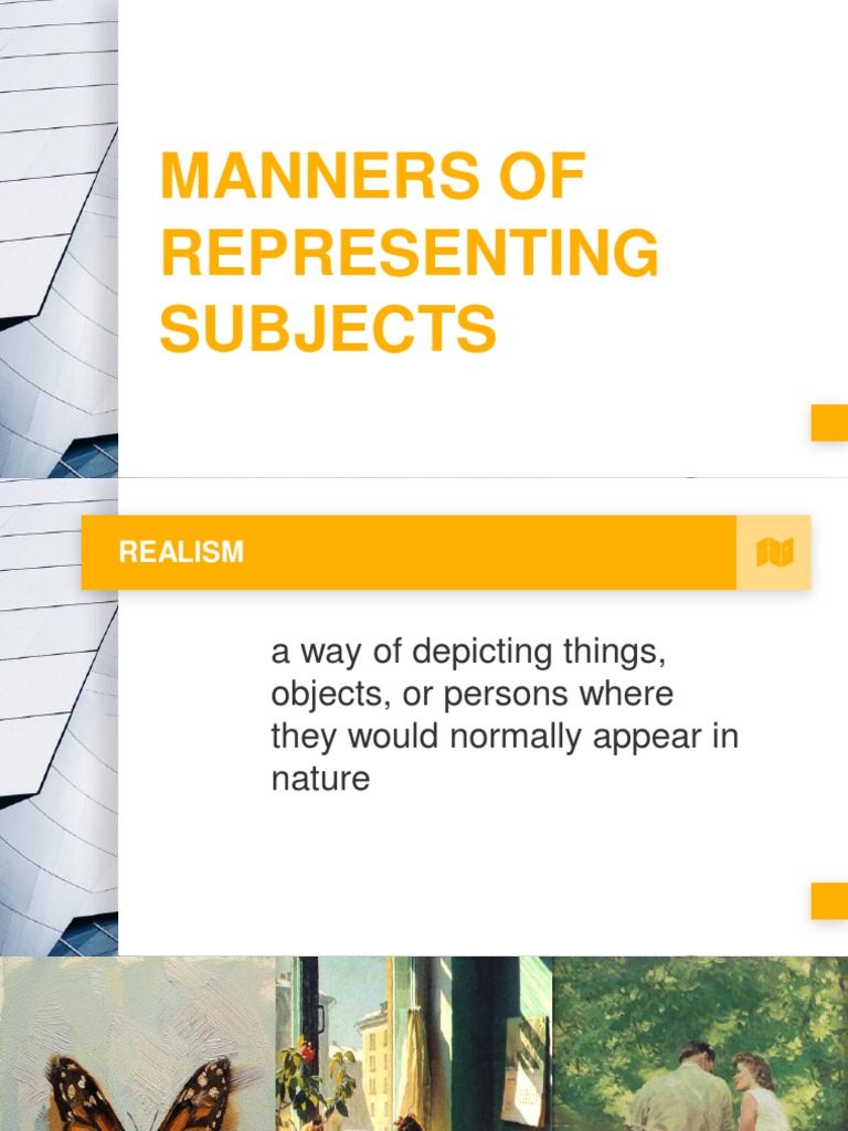Manners of Representing Subjects and Kinds of Subject | PDF | Still ...