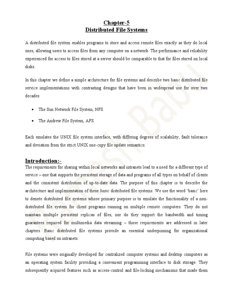 Distributed File System | PDF | File System | Computer File