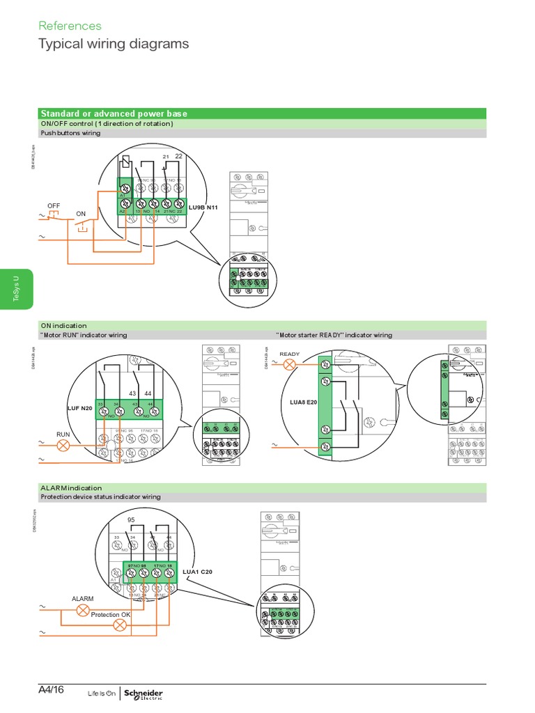 Typical Motor Control Wiring Diagrams and Component Status Indications ...