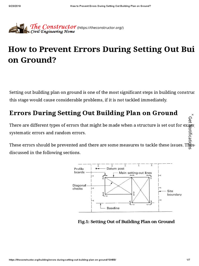 How To Prevent Errors During Setting Out Building Plan On Ground ...