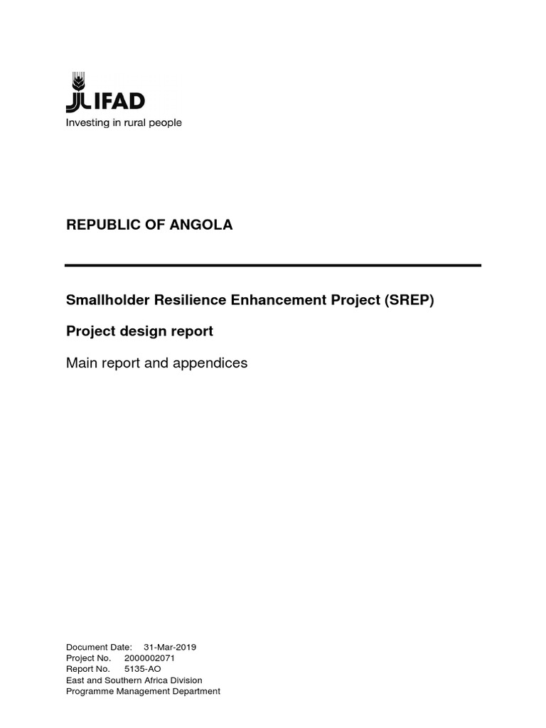 SREP Project Design Report - PDR | PDF | Climate Resilience | Smallholding