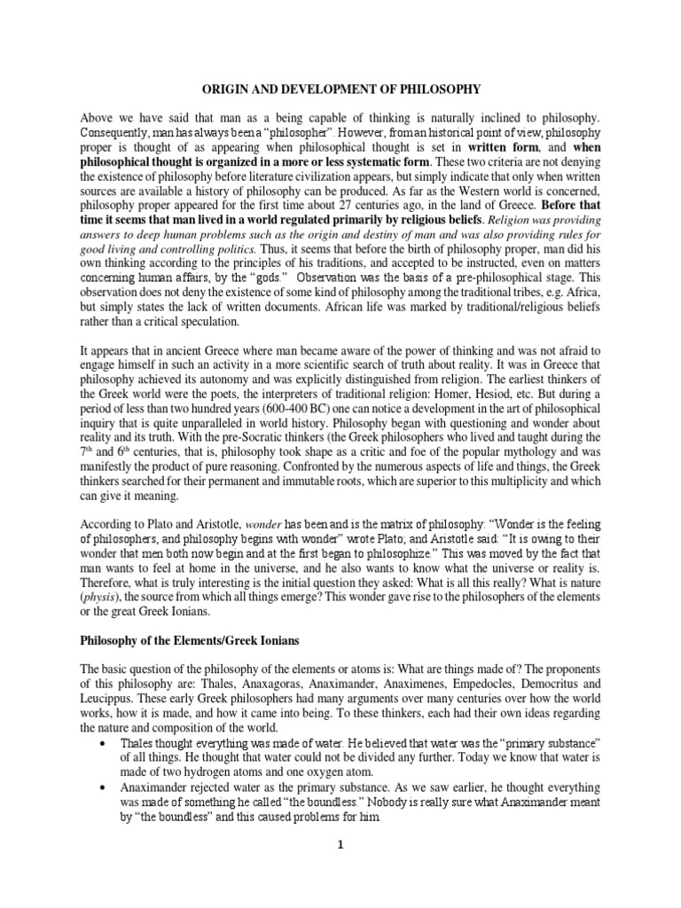 Top 2 Origin and Development of Philosophy | PDF