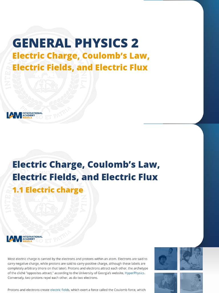 Electric Charge and Fields Overview | PDF | Law | Science & Mathematics