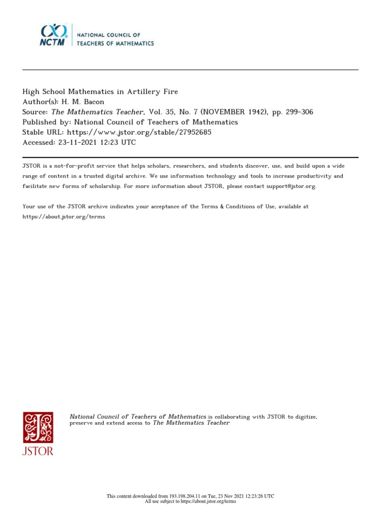 High School Mathematics in Artillery Fire | PDF | Angle | Artillery