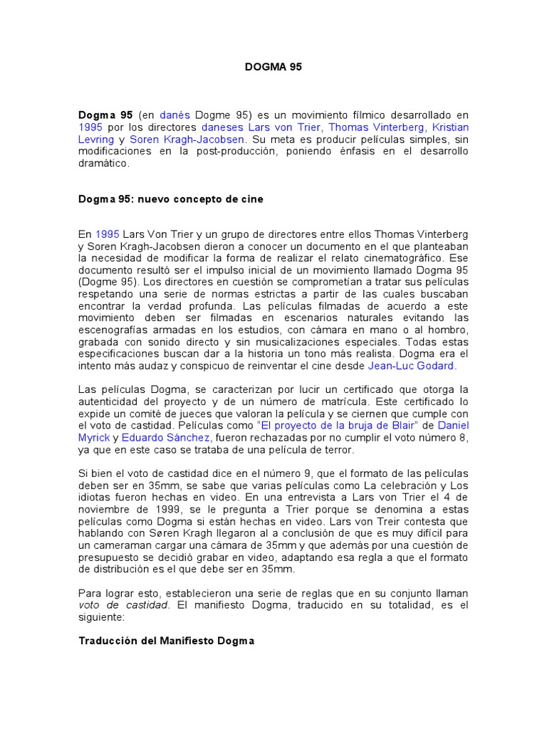 Dogma 95 | PDF
