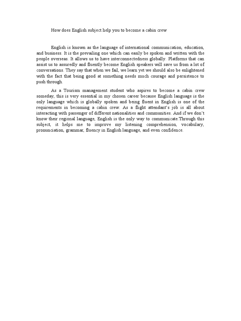 How Does English Subject Help You To Become A Cabi | PDF | Career & Growth