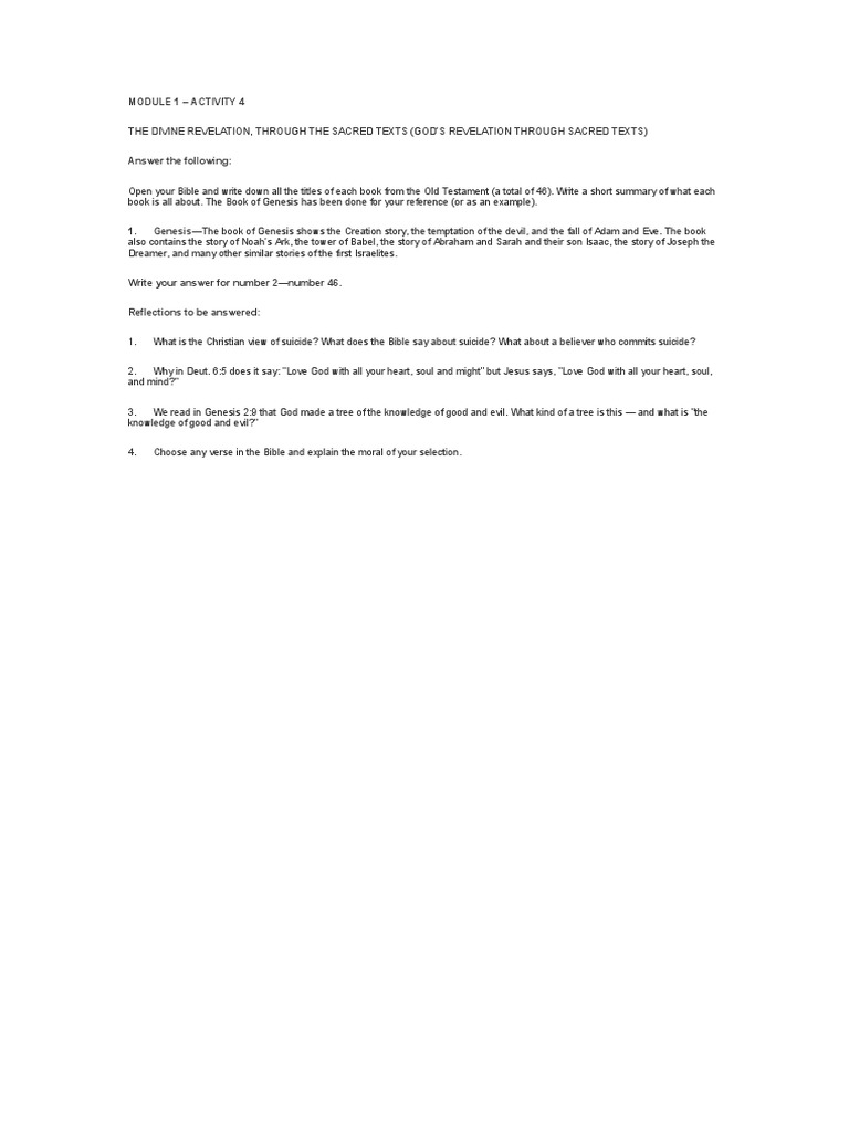 Module 1 - Activity 4 | PDF | Science & Mathematics | Religion ...