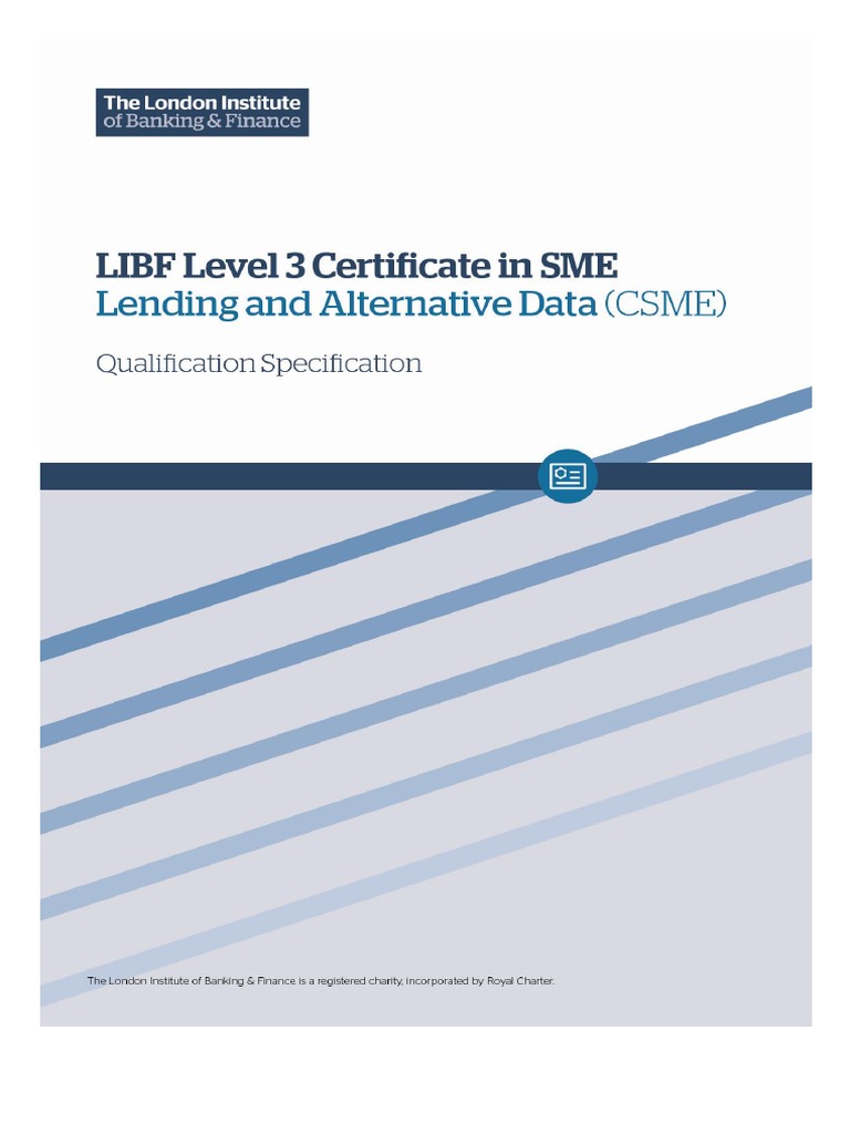 LIBF Level 3 SME Lending Certificate | PDF | Loans | Debt