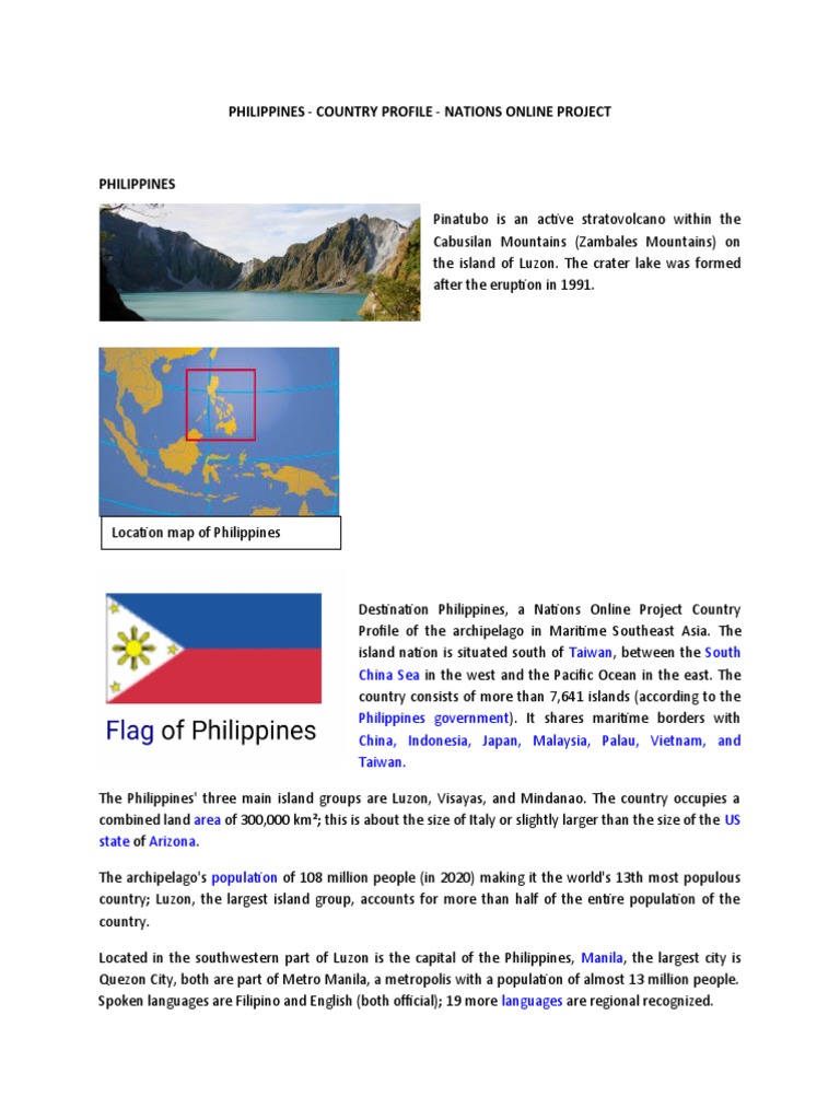 Philippines - Country Profile | PDF | Philippines | Luzon