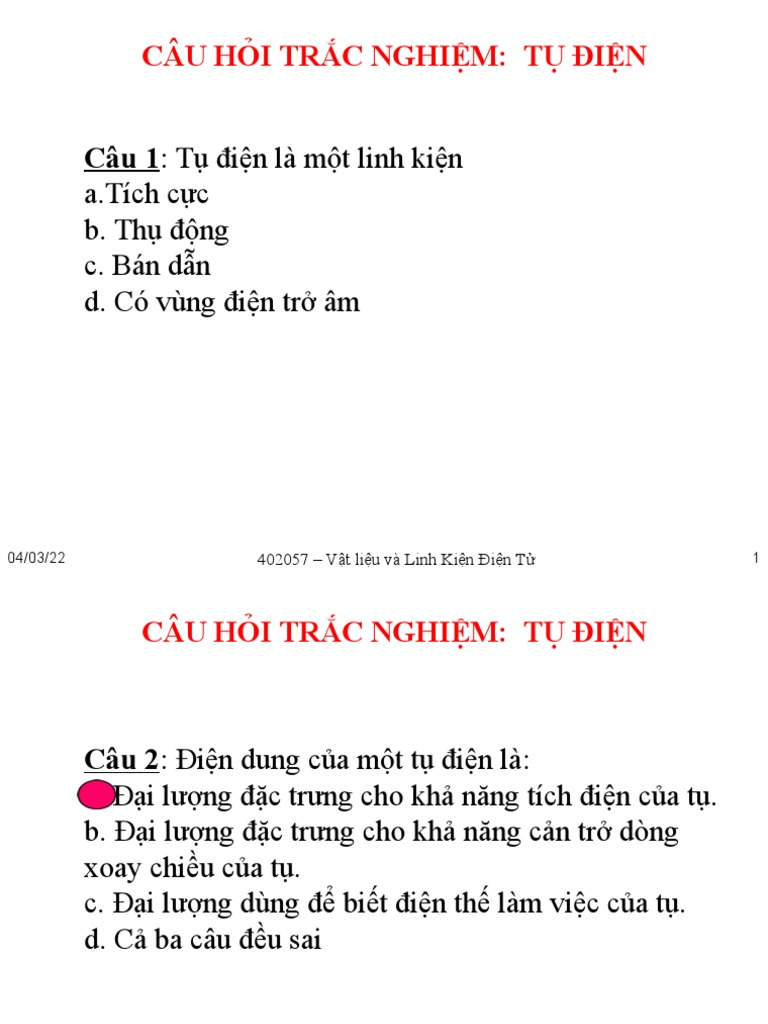 Trac Nghiem - Tu Dien | PDF