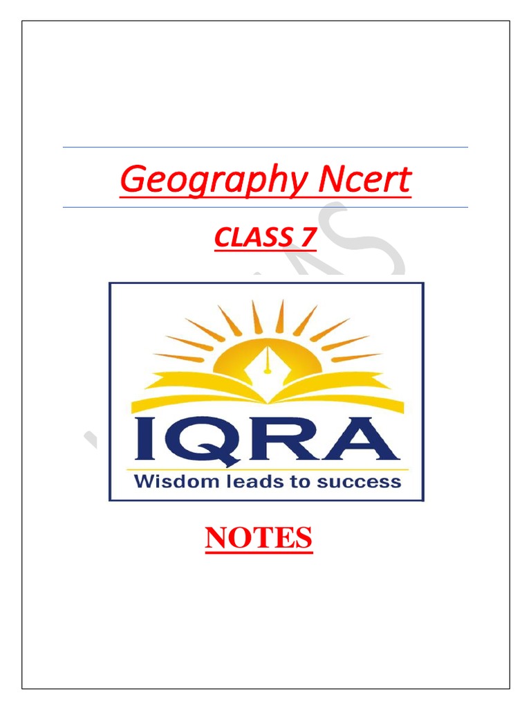 Class 7 NCERT Geography Notes PDF | PDF | Rock (Geology) | Atmosphere ...