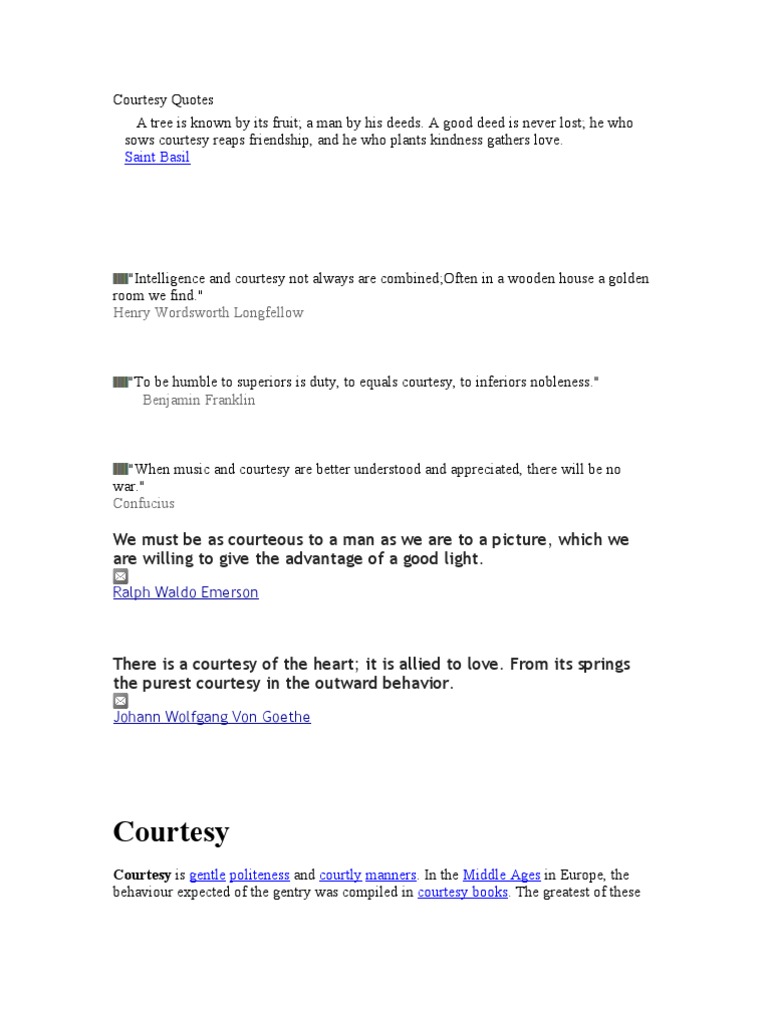 Essential Courtesy Quotes | PDF