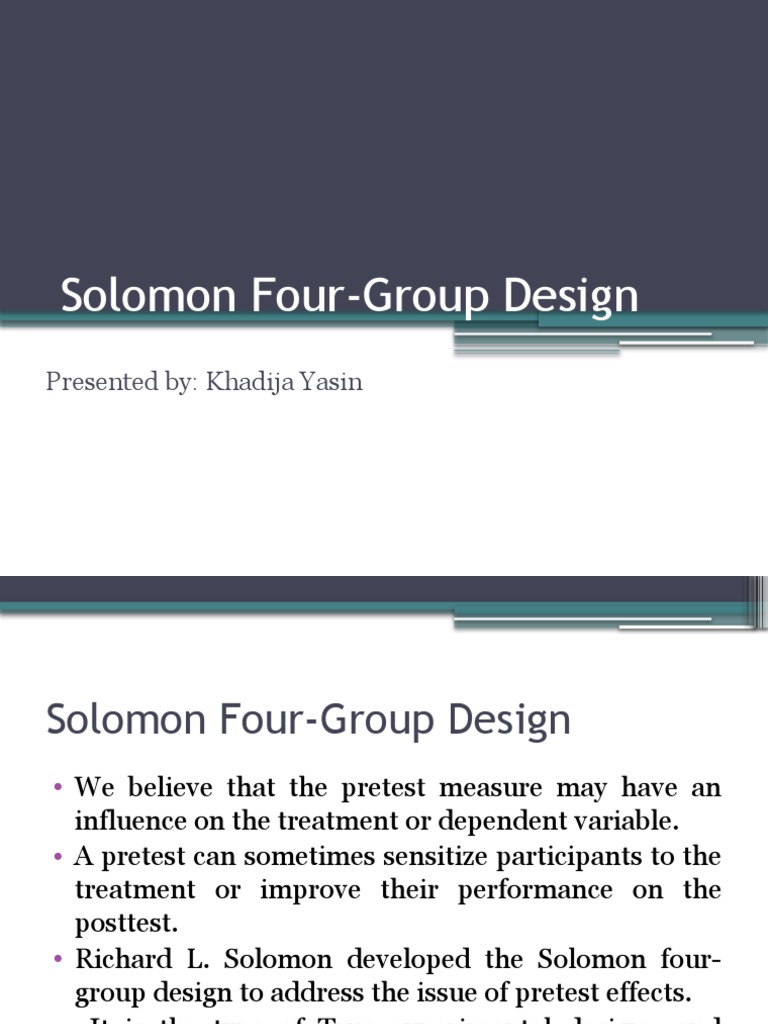 Solomon Four-Group Design: Presented By: Khadija Yasin | PDF