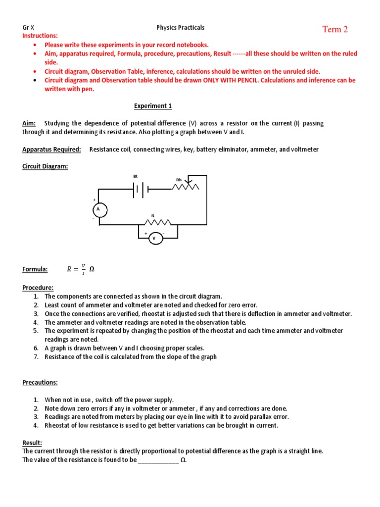 Dependence of V on I in Resistors | PDF | Electrical Resistance And ...