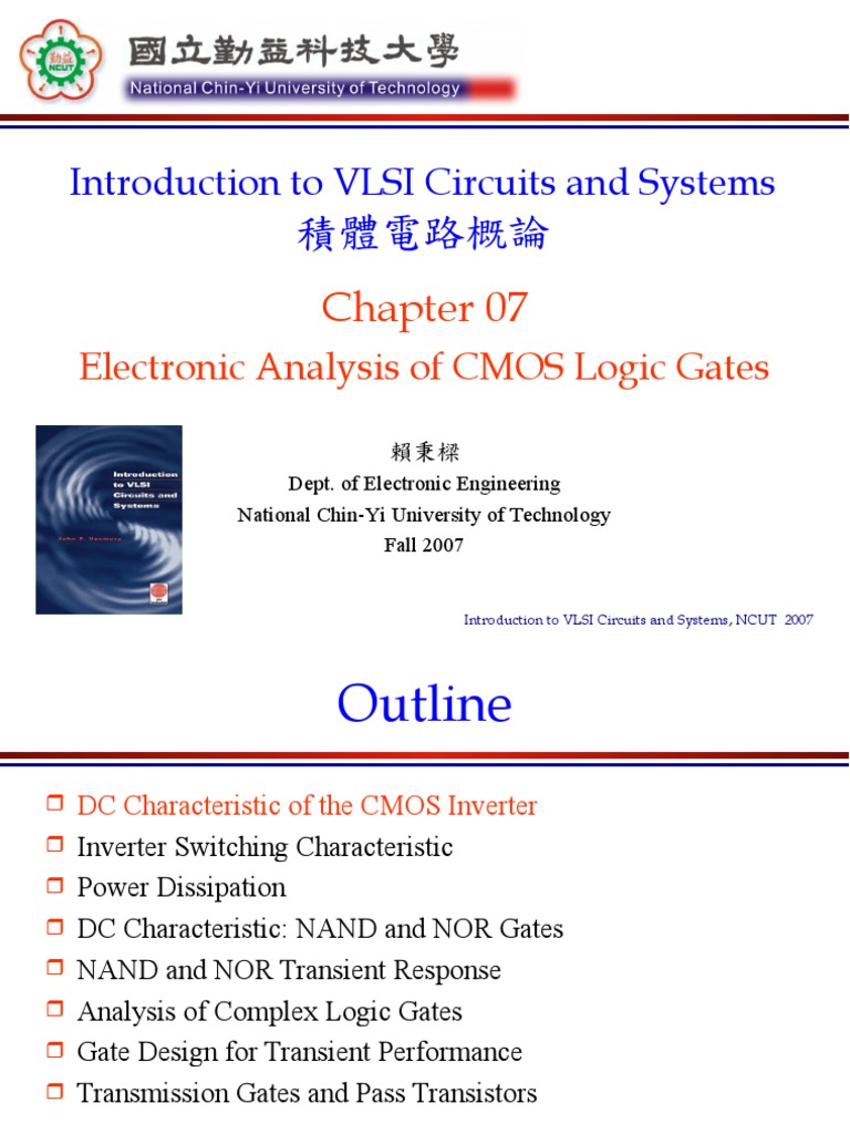 Introduction To VLSI Circuits and Systems: Electronic Analysis of CMOS ...