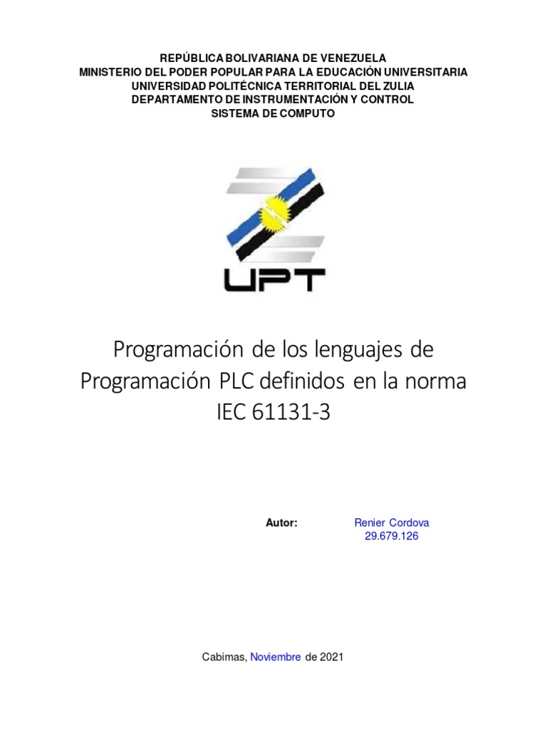 Programacion de Los Lenguajes de Programacion PLC Definidos en La Norma IEC 61131-3 | PDF ...