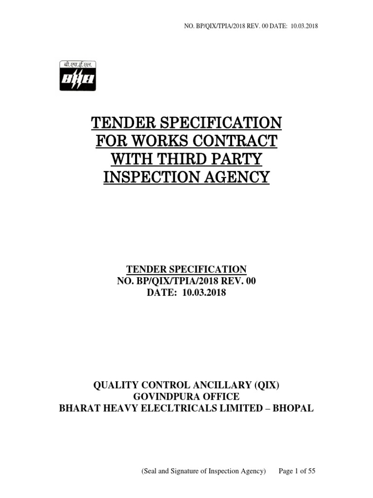 Tender Document Spec 2018 | PDF | Nondestructive Testing ...