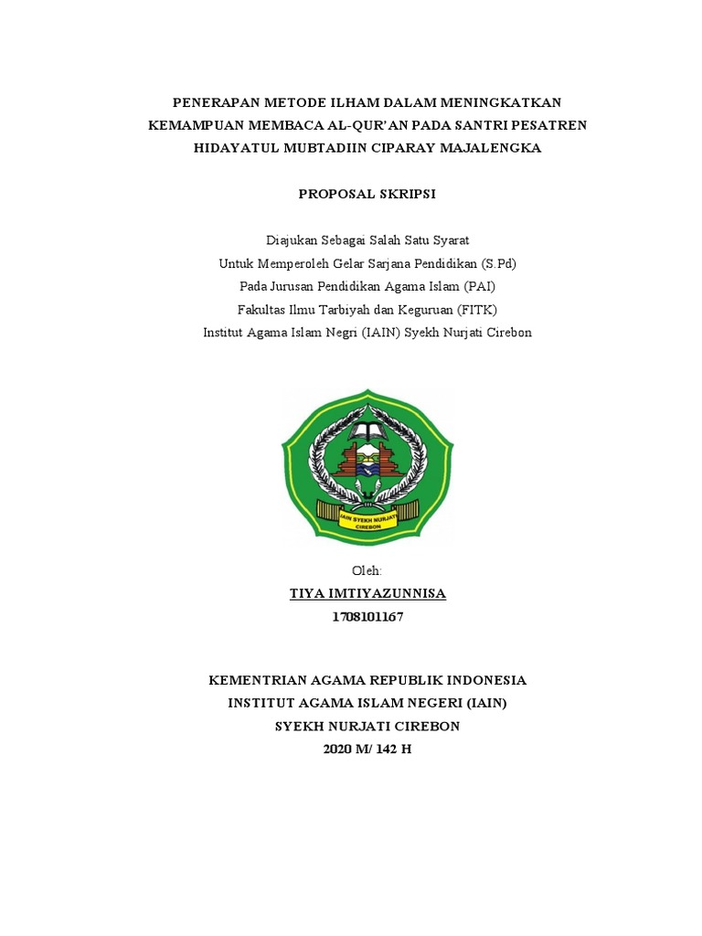 REVISI I Proposal Tiya | PDF