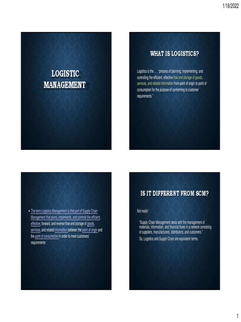 Logistics (Compatibility Mode) | PDF | Logistics | Supply Chain Management