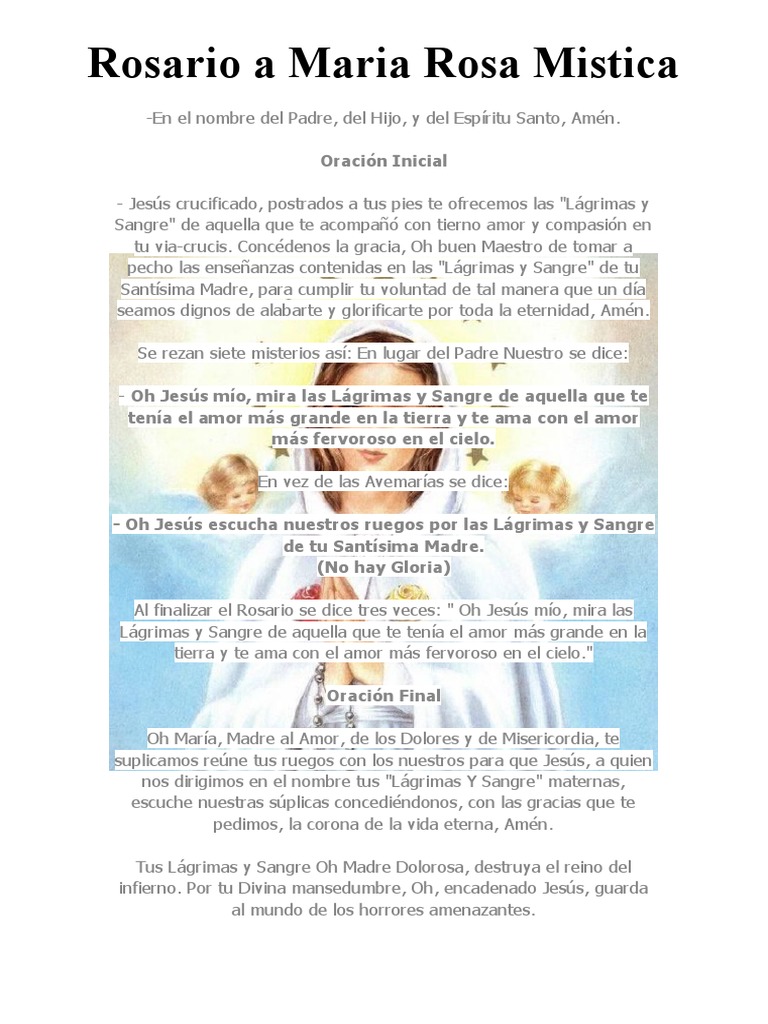 Rosa Mistica | PDF | Rosario | María, madre de Jesús