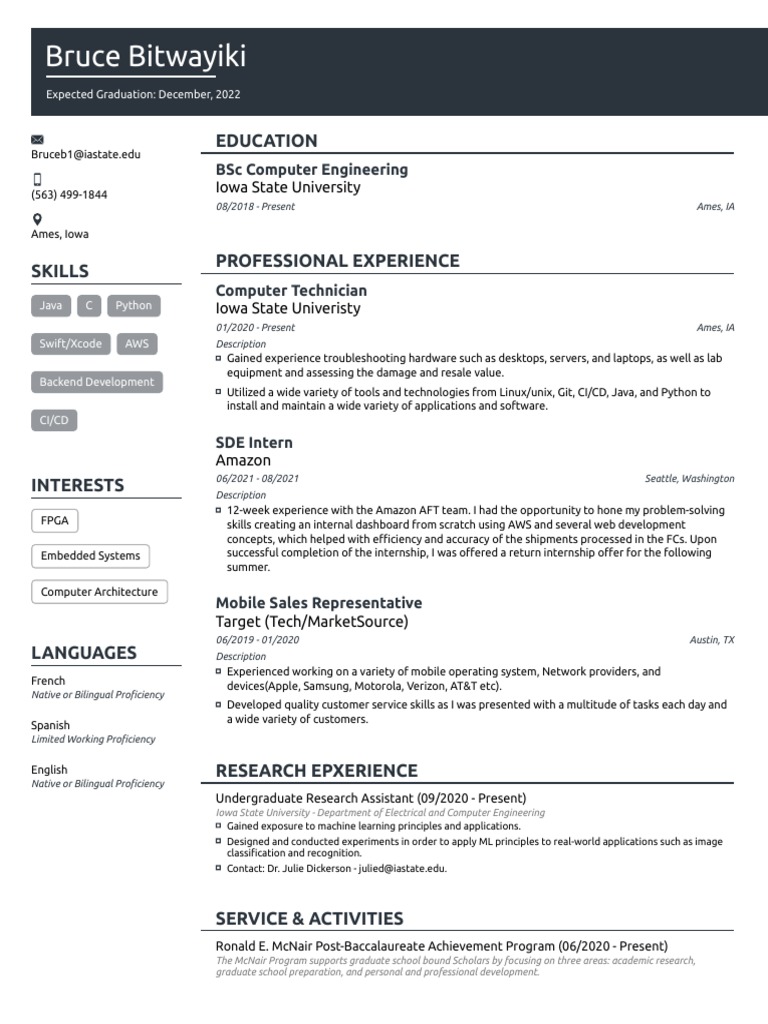 Bruce Bitwayiki Resume Fall21 | PDF