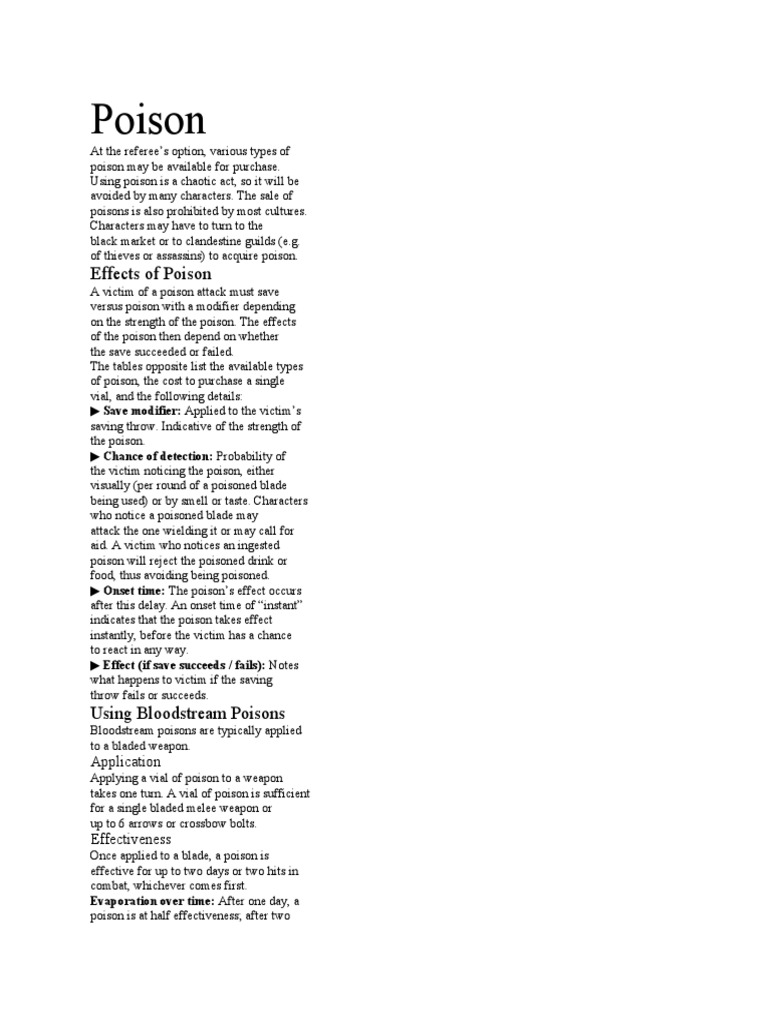 Effects of Poison | PDF | Poison | Foods