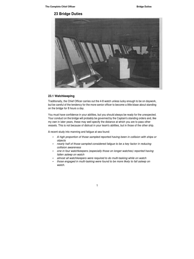 Bridge Watchkeeping Responsibilities | PDF | Business