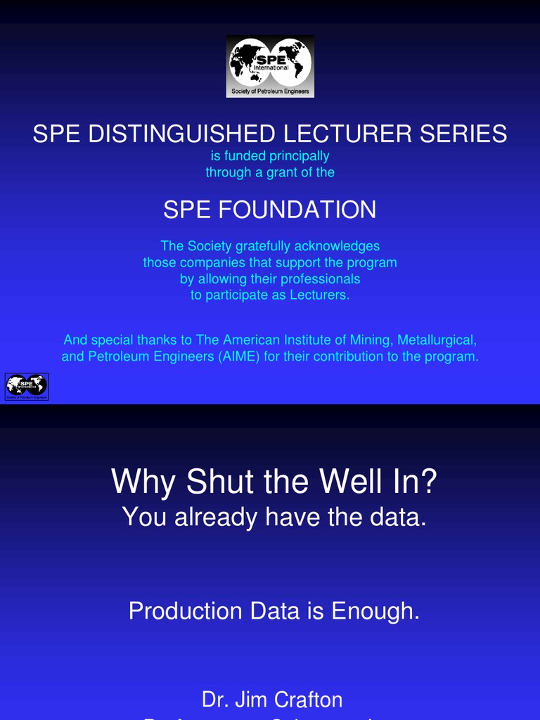 Spe Distinguished Lecturer Series | PDF | Oil Well | Petroleum Reservoir