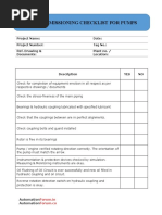 Pump Check Sheet | PDF | Pump | Pipe (Fluid Conveyance)